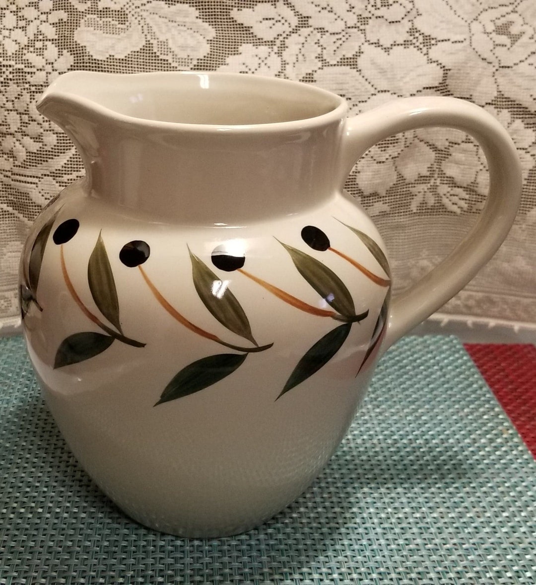 Ceramic Pitcher With Olive Design - Made in China - Etsy