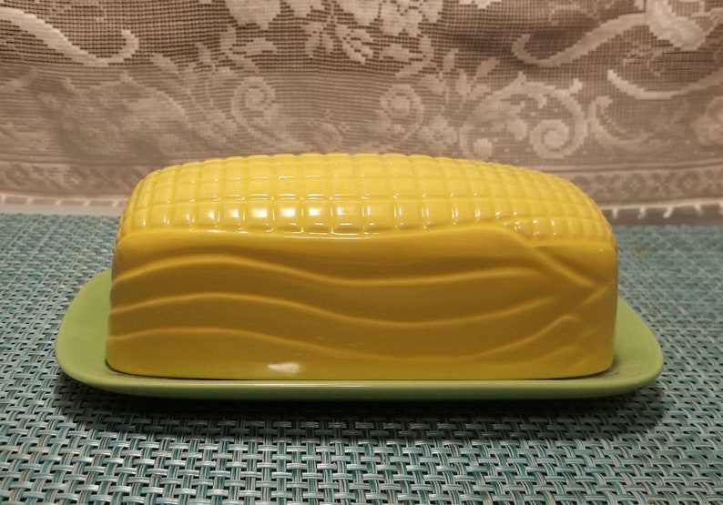 Yellow and Green Corn on the Cob Shaped Hand Glazed Butter | Etsy