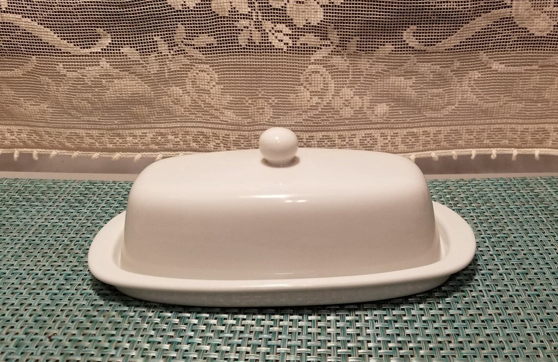 Porcelain Classic White Butter Dish Simple Dining Butter | Etsy