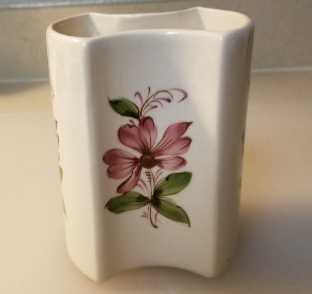 Vintage Unique Hand-painted Floral Vase FTD Made in - Etsy