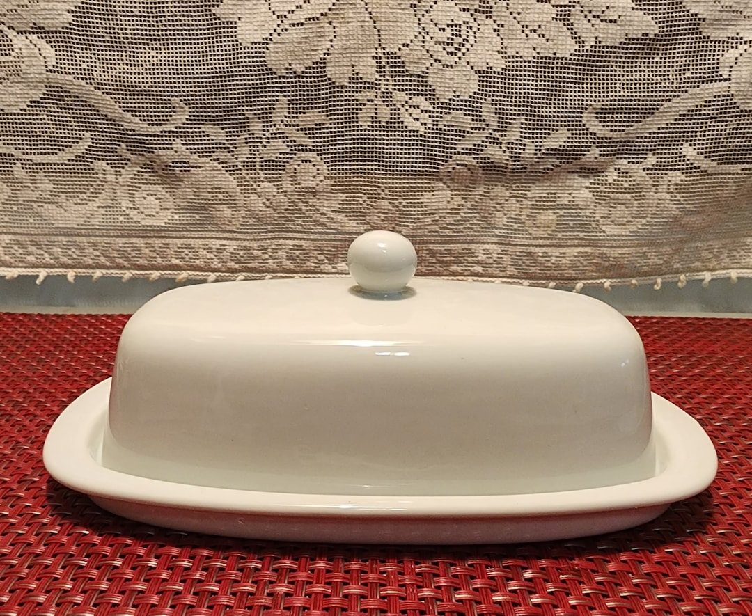 Porcelain Classic White Butter Dish - Simple Dining Butter Dish - Etsy