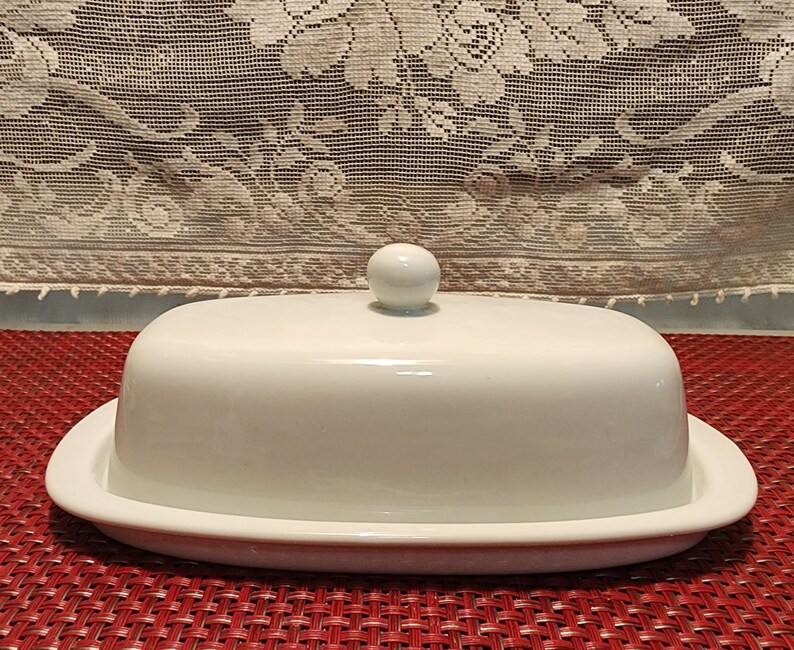 Porcelain Classic White Butter Dish Simple Dining Butter - Etsy