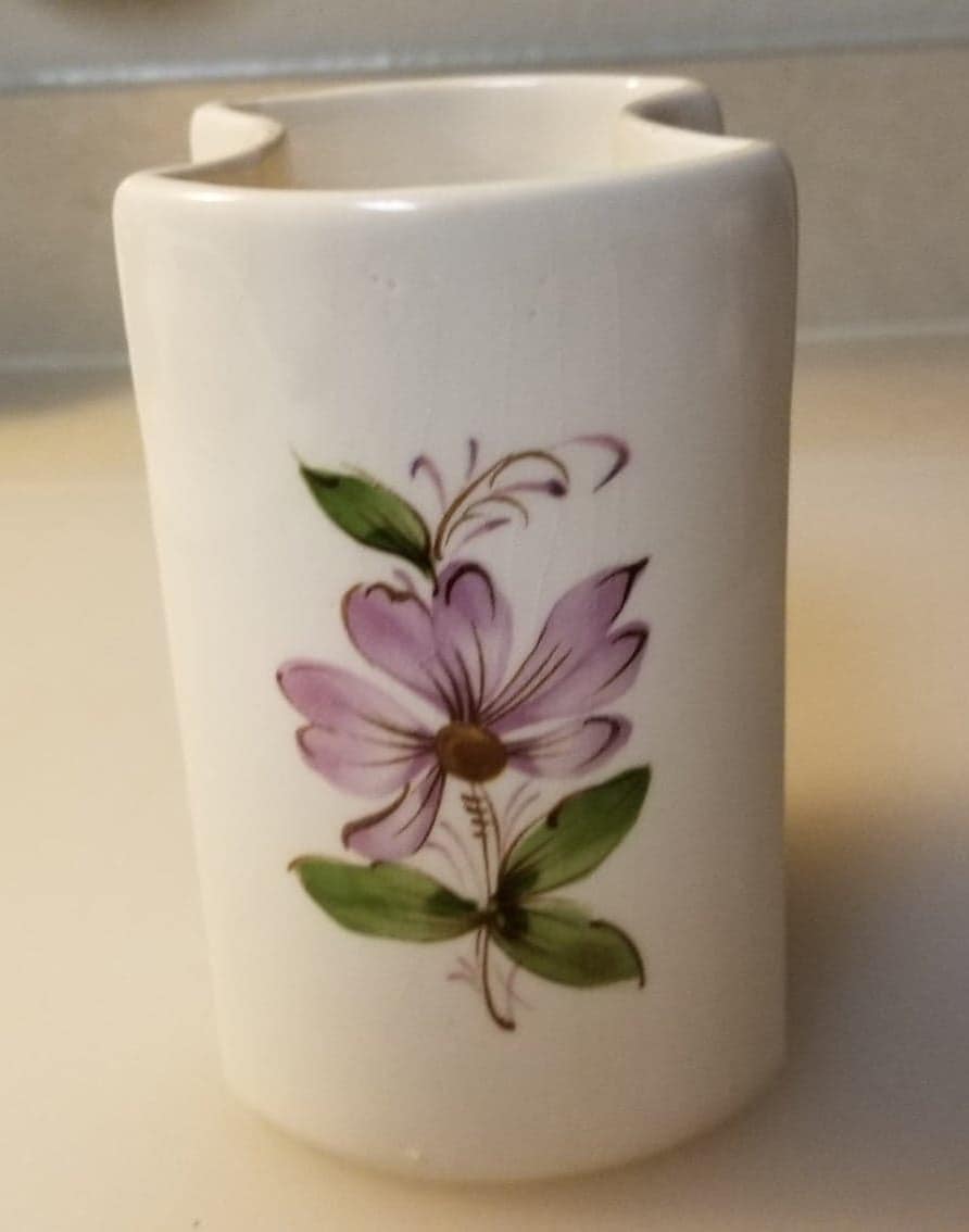 Vintage Unique Hand-painted Floral Vase FTD Made in - Etsy