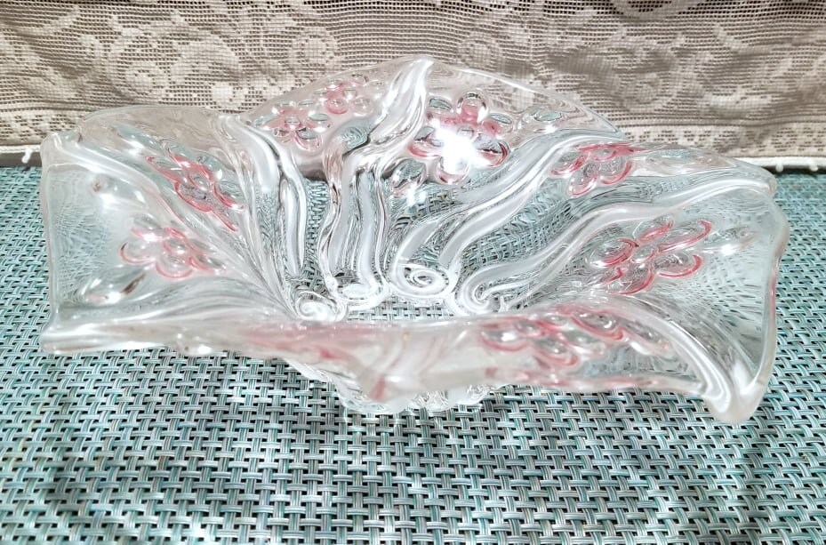 Vintage Mikasa Floral Dance Pattern Pink Frosted Bowl Made | Etsy