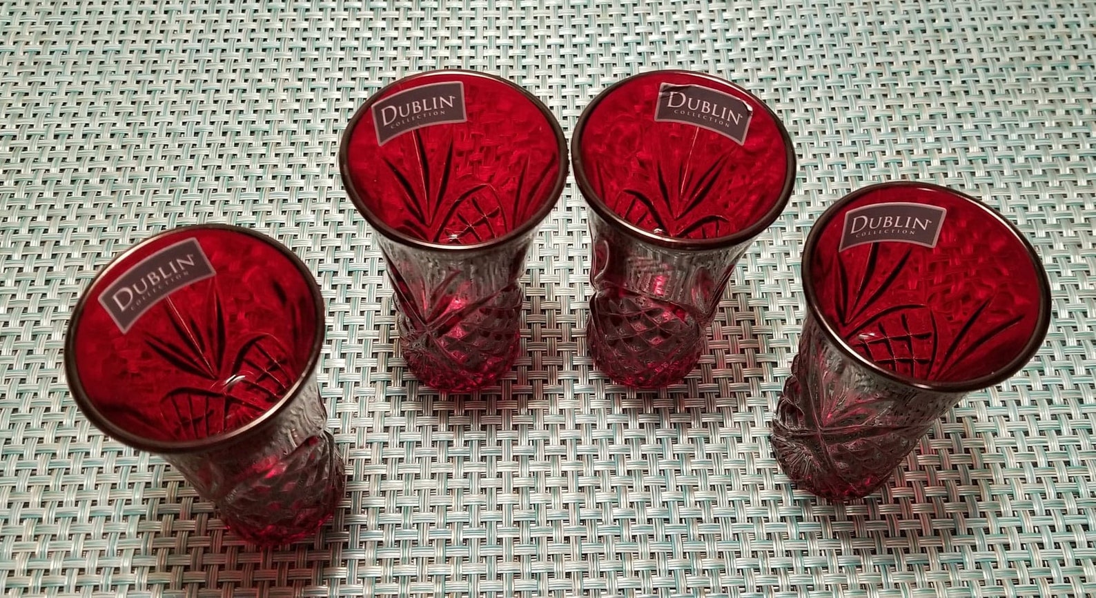 Dublin Set of Four Red Vodka Shooters Shannon by Godinger - Etsy