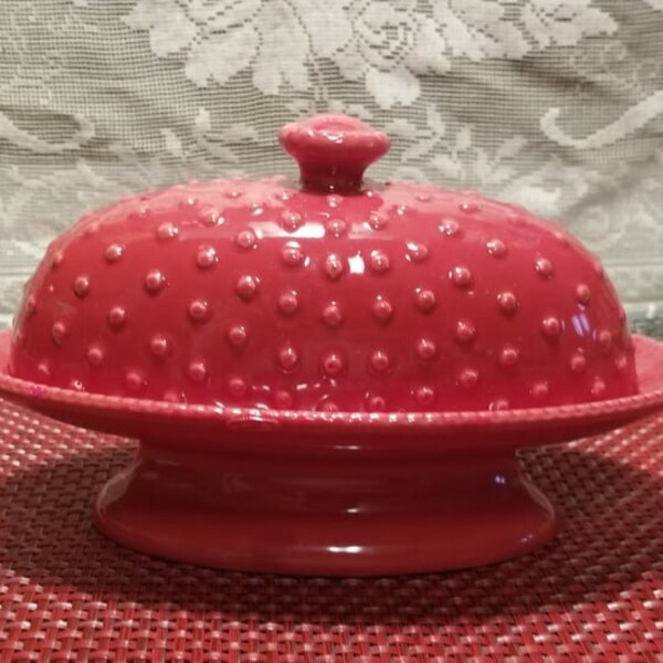 Red Butter Dish - Etsy