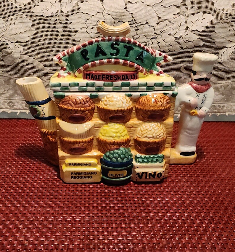 Vintage Cardinal Inc Ceramic Teapot italian Chef Fresh Pasta - Etsy