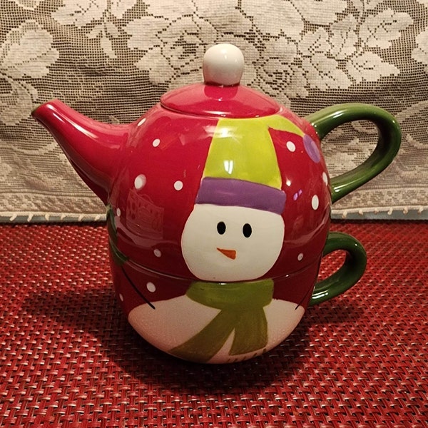 Snowman Teapot - Etsy