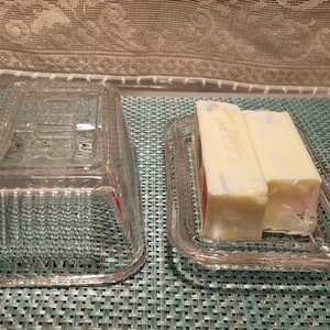 Clear Glass Butter Dish With Etched Word "butter" - 2 Piece Design - Etsy