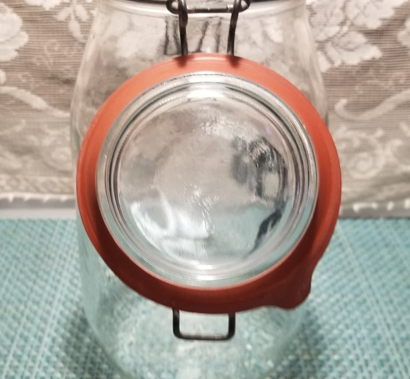 Glass Crackers Jar / Canister With Wire Clasp Metal Lid 2L / - Etsy