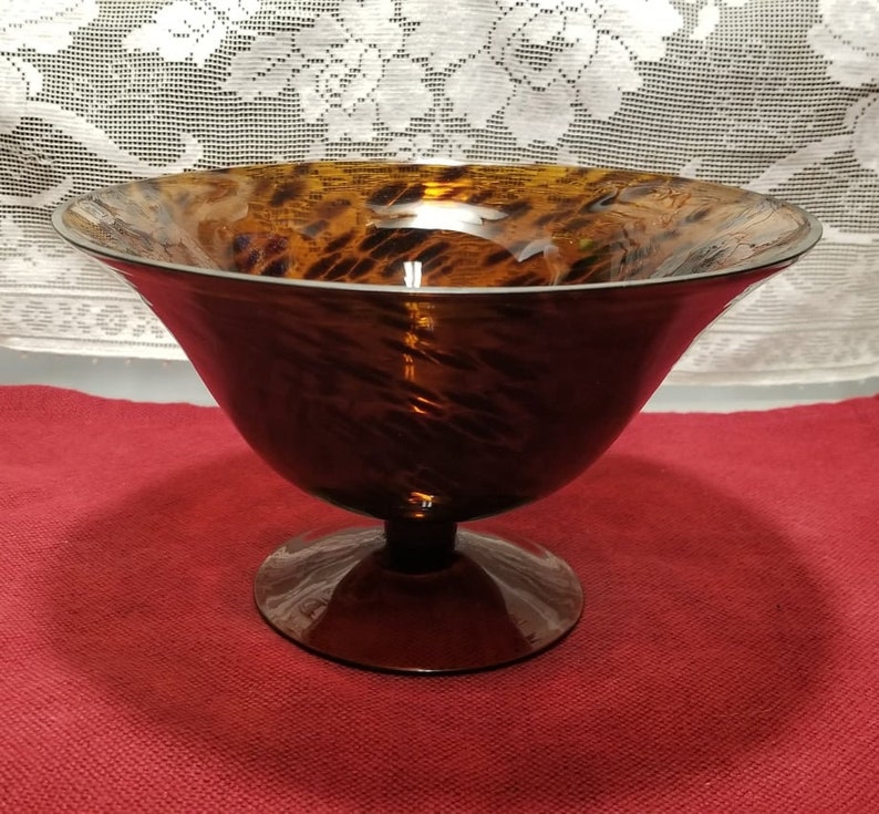 Leopard Print Glass Vase on Pedestal - Etsy