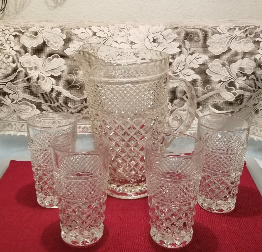 Wexford Anchor Hocking 64oz Pitcher and Flat Iced Tea Glassware - Etsy