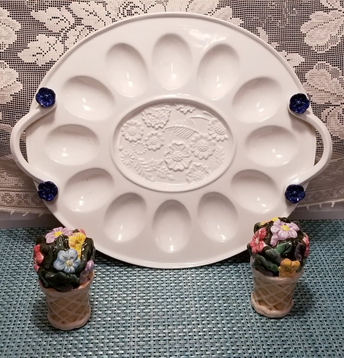 Egg Plate grasslands Road American Bloom Ceramic Egg Plate | Etsy