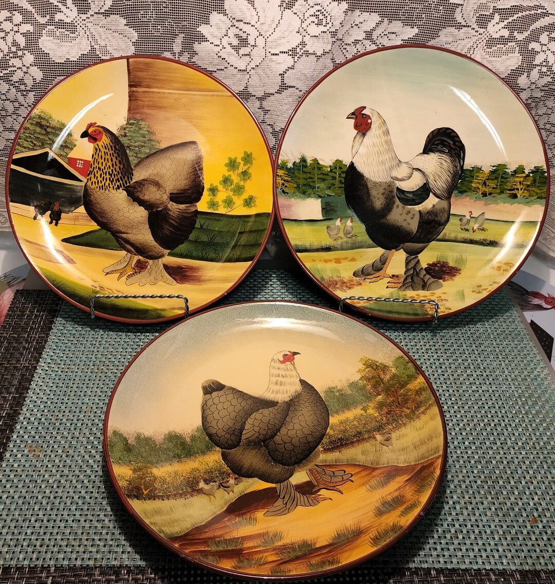 Decorative Plates by TOYO / Chicken Decorative Plates 3 - Etsy