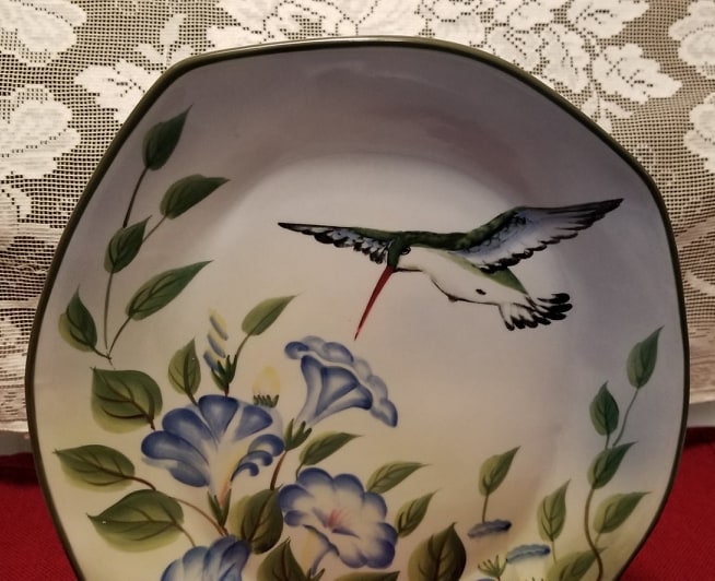 Hand-painted Pacific Rim China Hummingbird Flowers Platter | Etsy