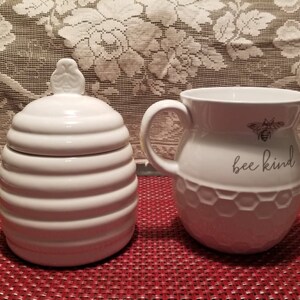 Mug and Honey Pot Set by Heartland Hive Bee Kind - Etsy