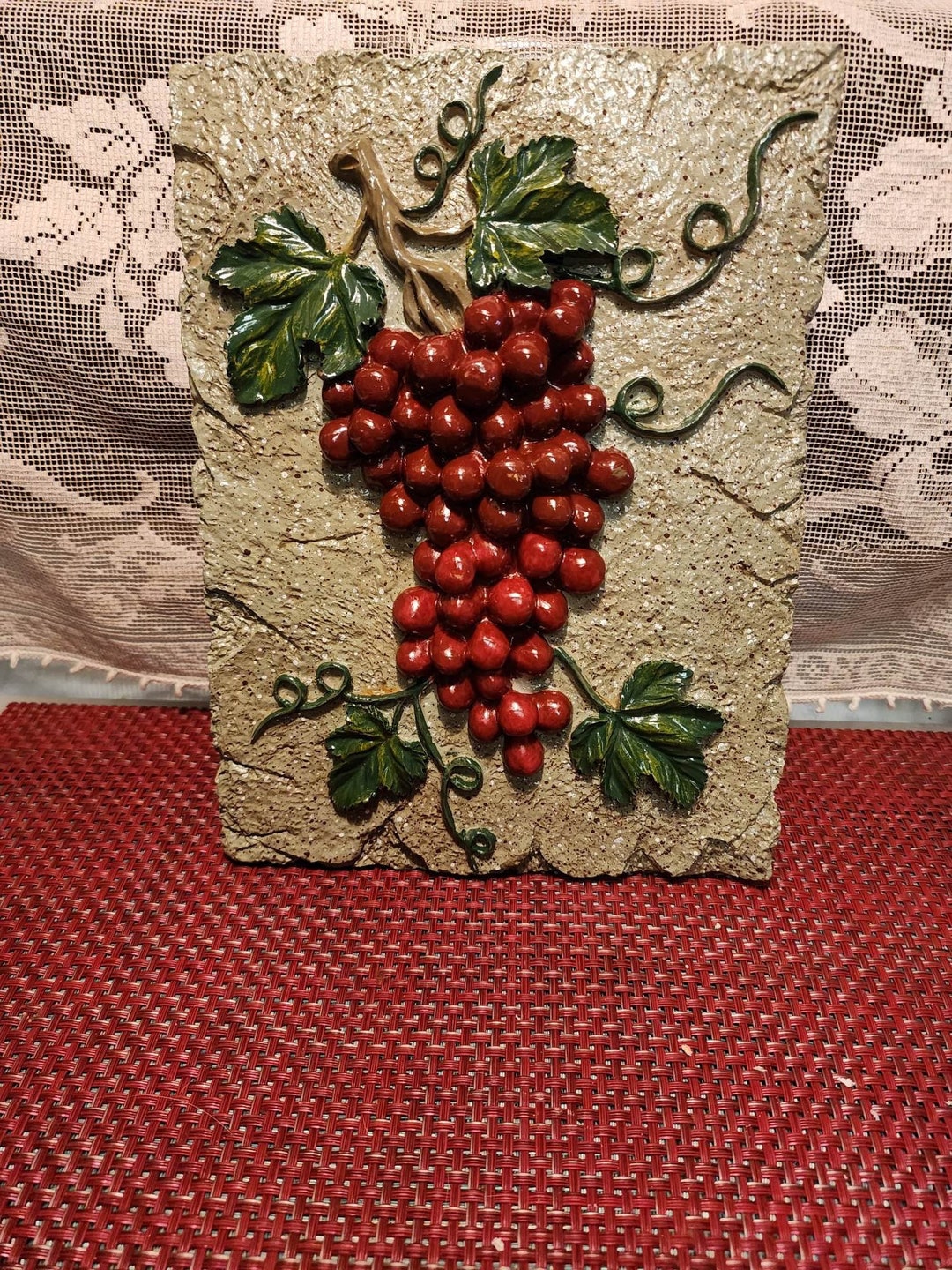 Ceramic Grape Embossed Wall Plaque - Etsy