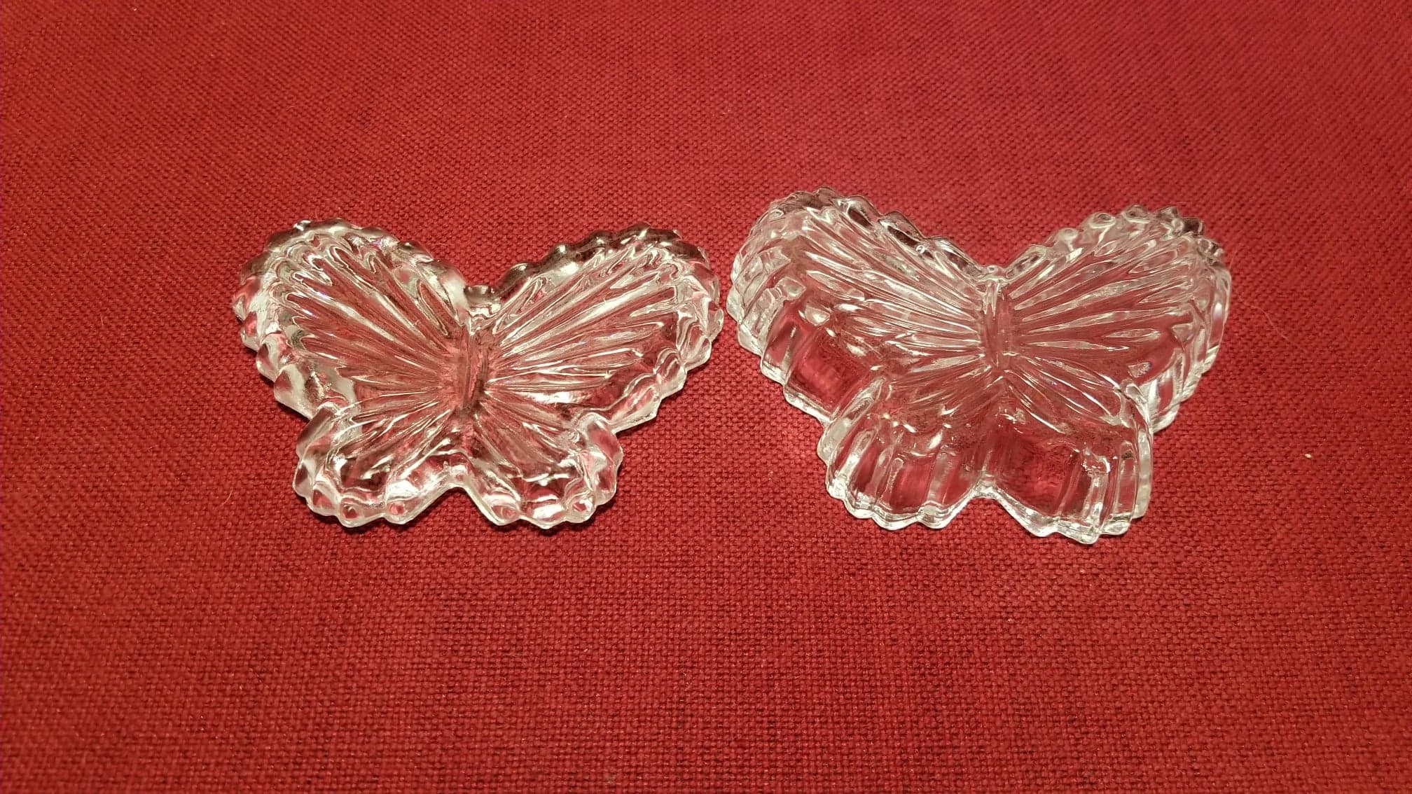 Vintage Cut Glass Butterfly Shaped Trinket Box / or Salt | Etsy