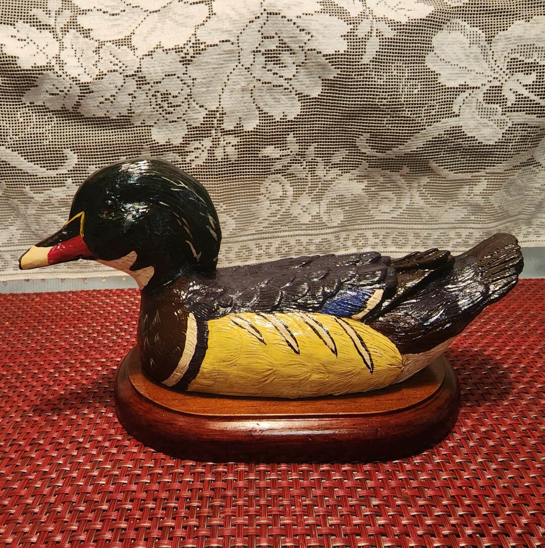 Vintage Collectible Hand-painted Duck Decoy on Wood - Etsy