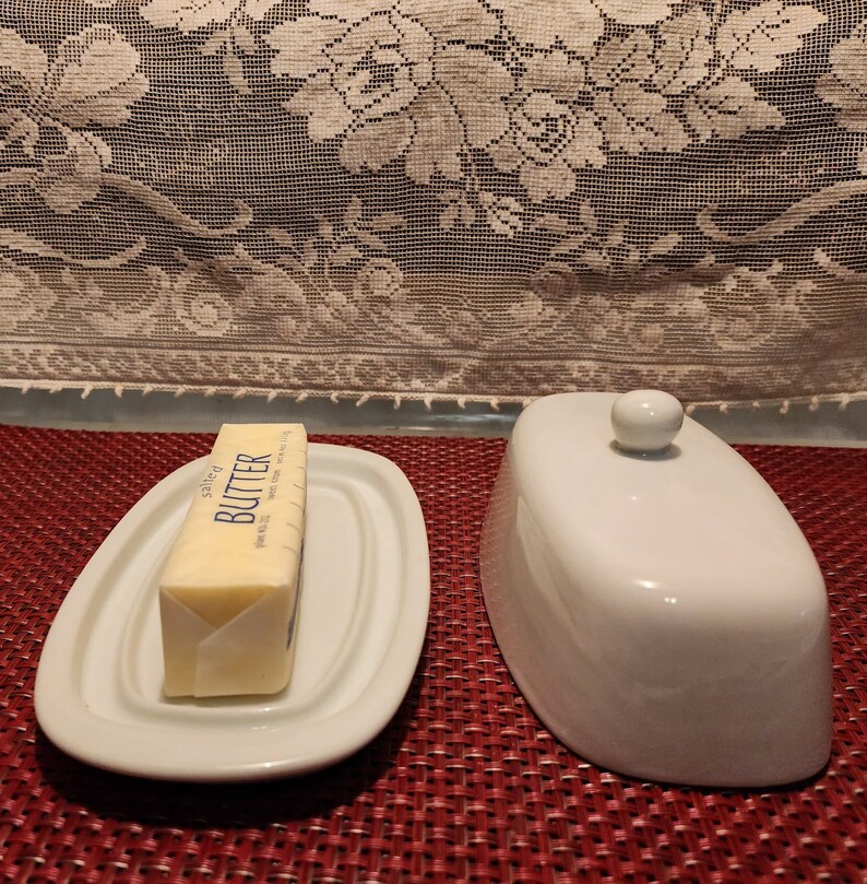 Porcelain Classic White Butter Dish Simple Dining Butter - Etsy