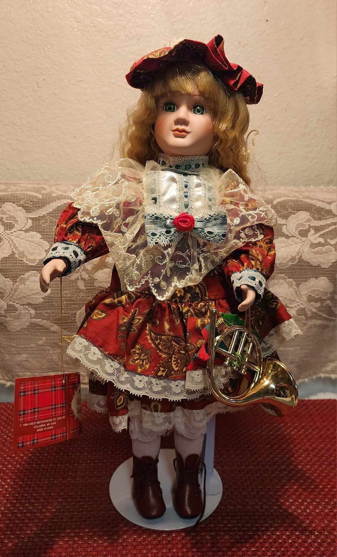 Holiday Gallery Porcelain Doll by ANCO Merchandise 1994 - Etsy