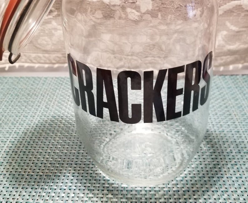 Glass Crackers Jar / Canister With Wire Clasp Metal Lid 2L / - Etsy