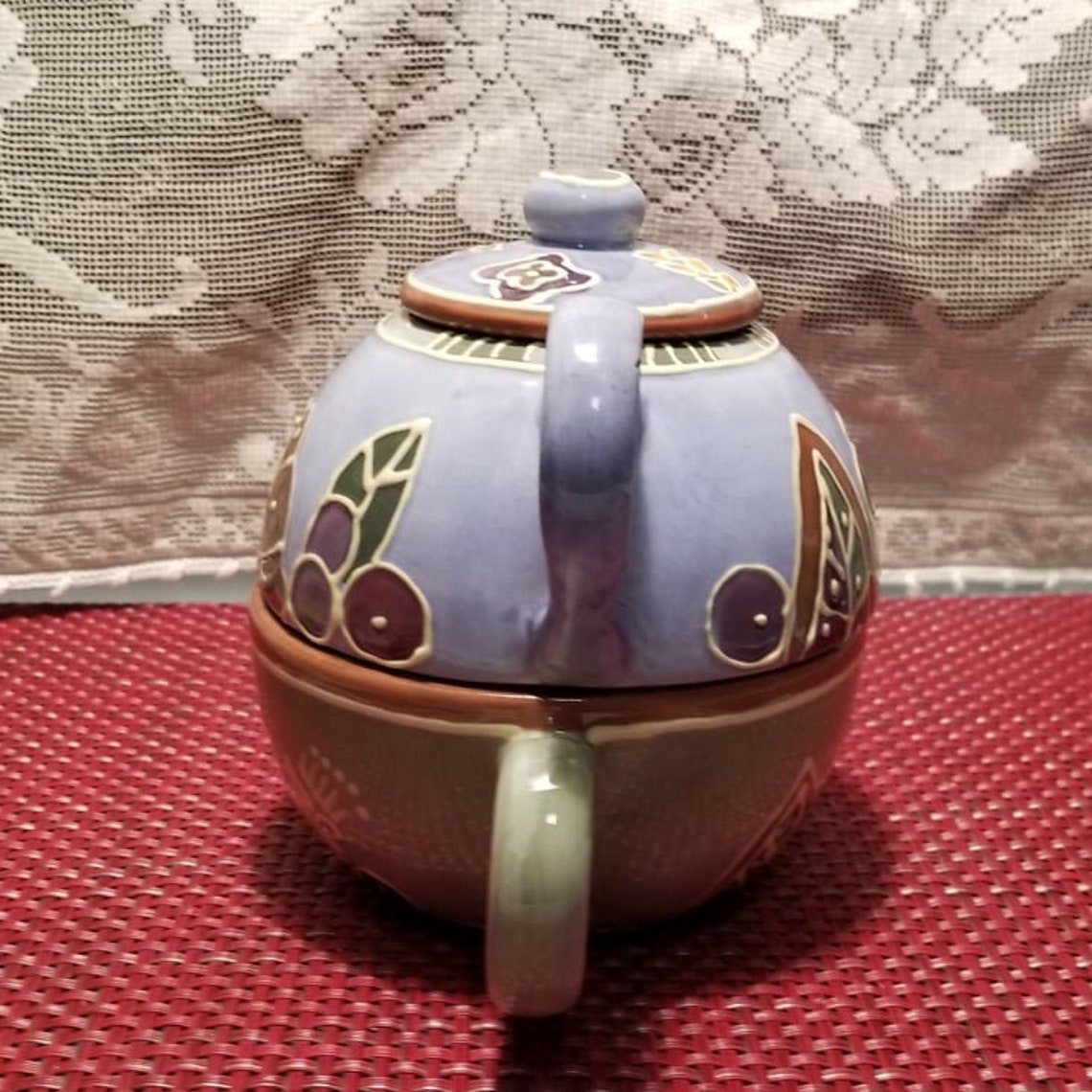 Vintage Tea for One Teapot and Cup Autumn Flowers by Block - Etsy