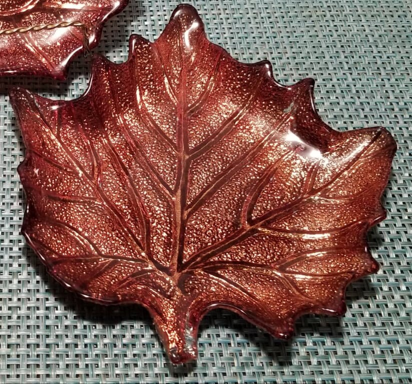 AKCAM Maple Leaf Shaped Dishes Two Glass Leaf Shaped Plates | Etsy