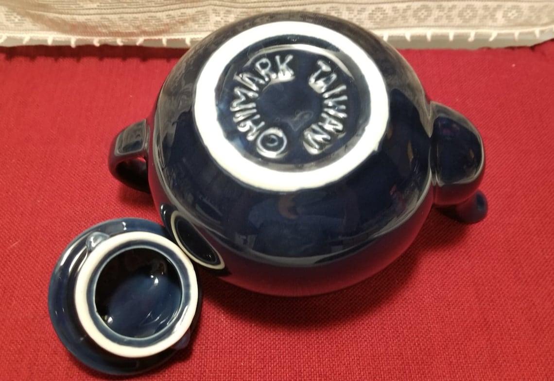 Vintage Himark Taiwan Dark Blue Ceramic Teapot - Etsy