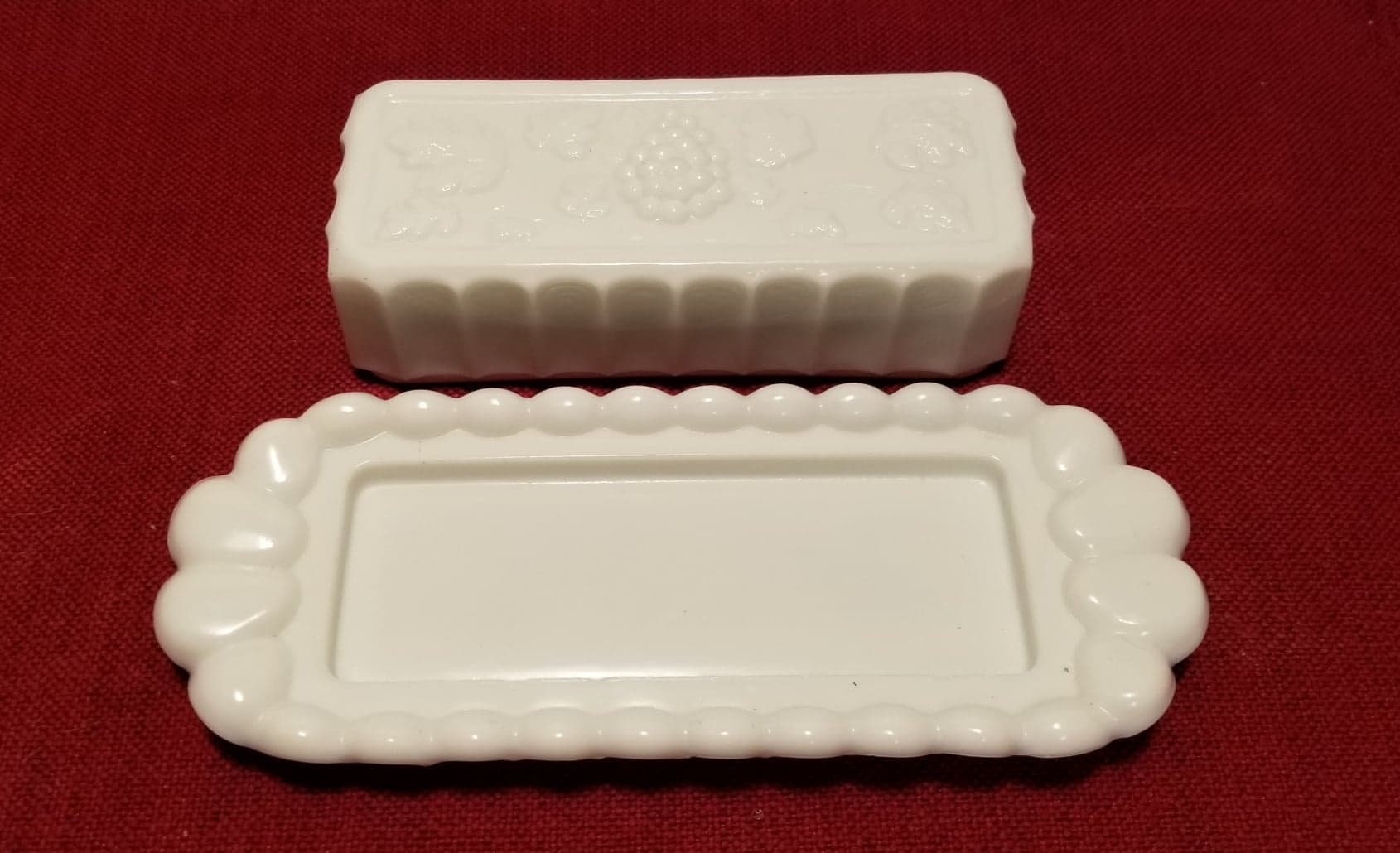 Quarter Pound Covered Butter Dish Paneled Grape Milk Glass - Etsy