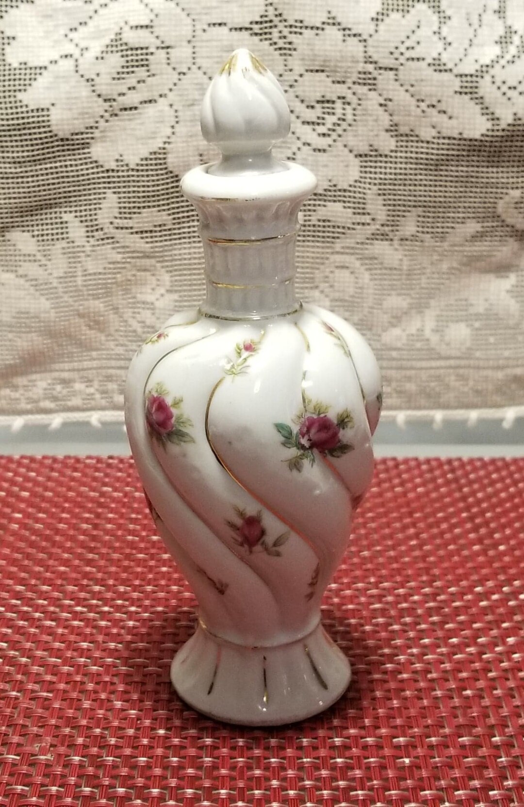 Vintage Victorian Porcelain Hand-painted Thames Floral Perfume Bottle ...