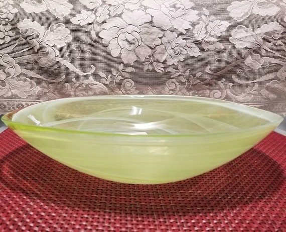 Green Swirl Design Glass ARDACAM Bowl Handcrafted in Turkey - Etsy