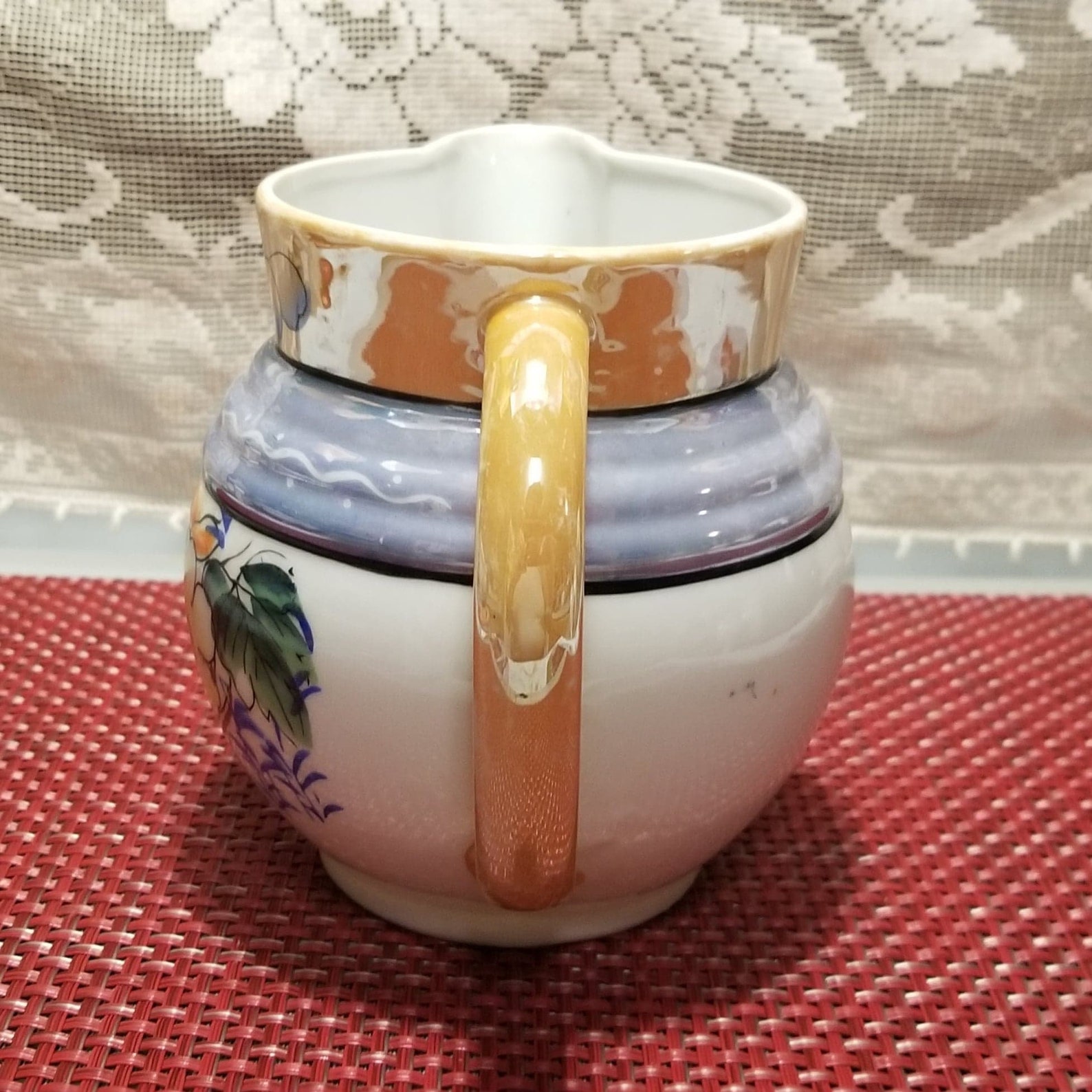 Lusterware Pitcher Floral Design Hand-painted Lusterware - Etsy