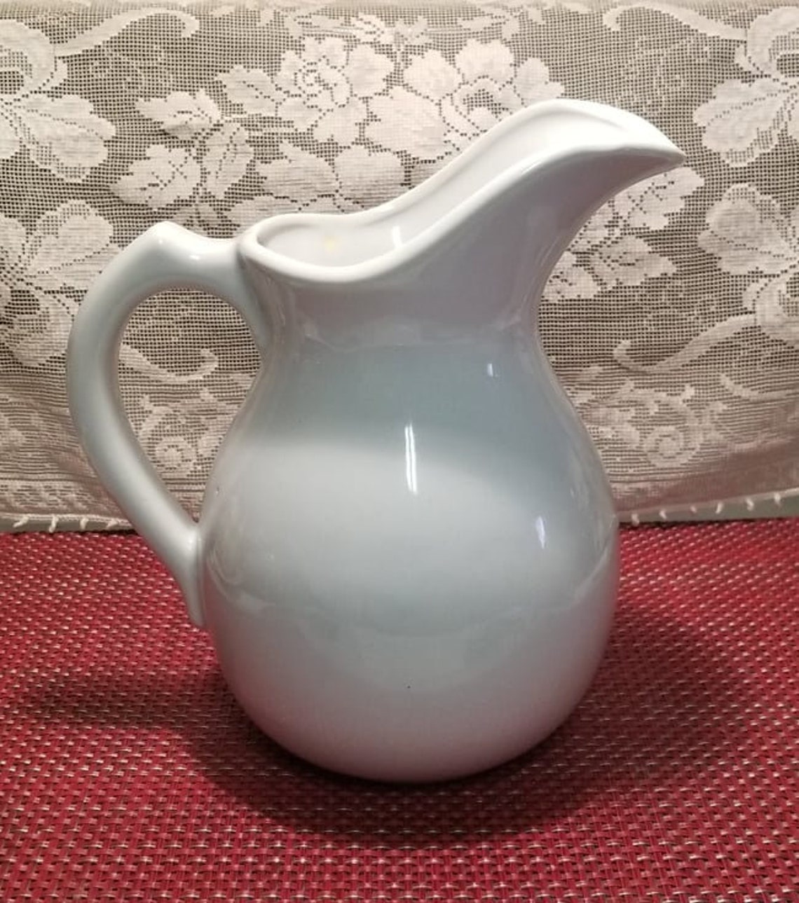 Vintage Mccoy Pottery White Pitcher With Strawberry Motif | Etsy