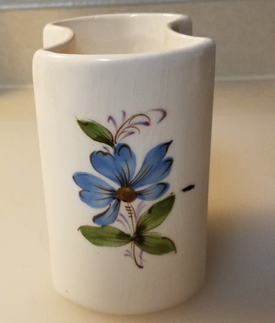 Vintage Unique Hand-painted Floral Vase FTD Made in - Etsy