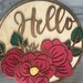 Hello Floral Round Wood Sign for Front Door Porch or Entry Way- Welcome ...