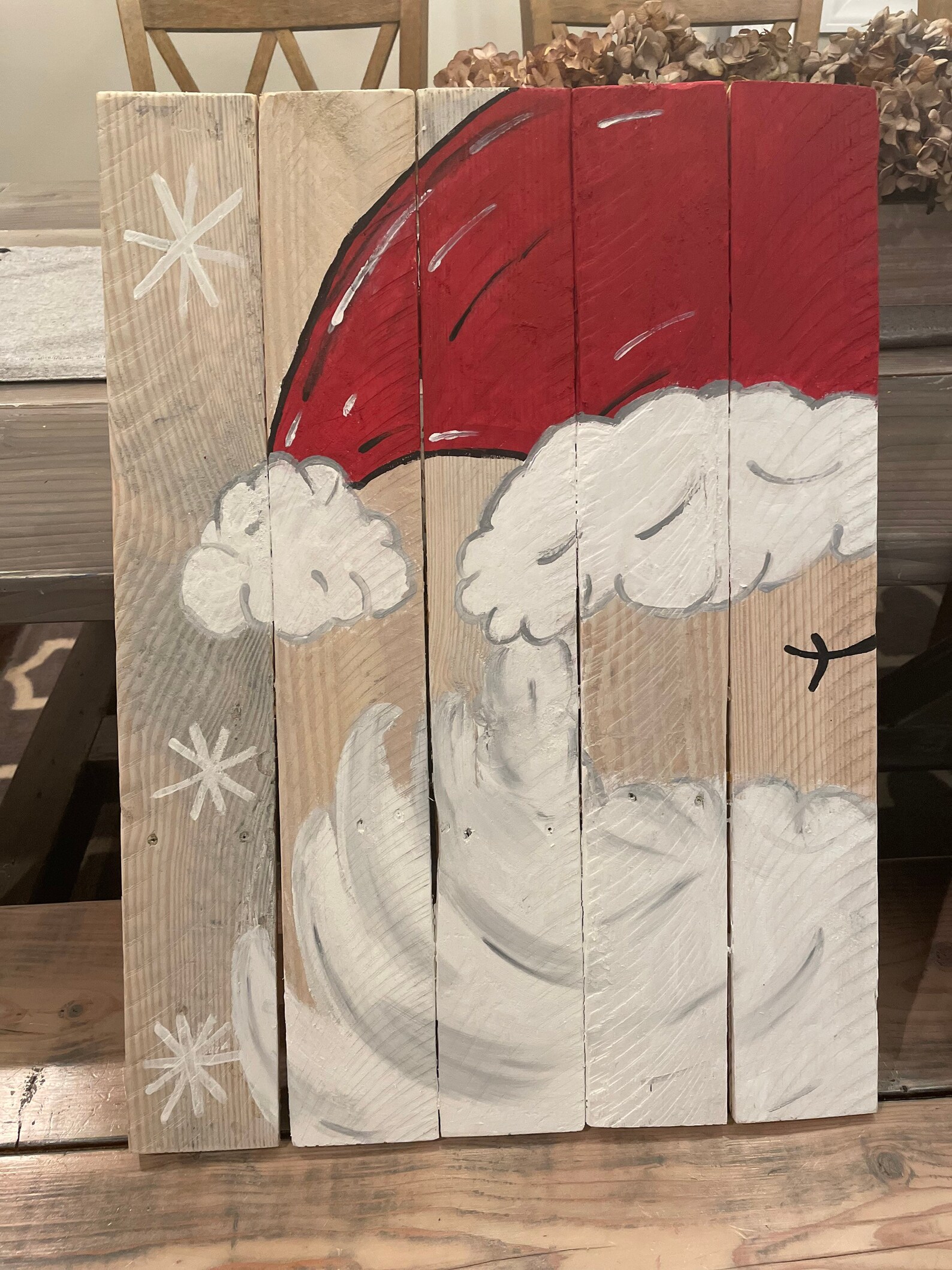 Santa Face Sign | Christmas Decor | Holiday Porch Sign | Door Leaner ...