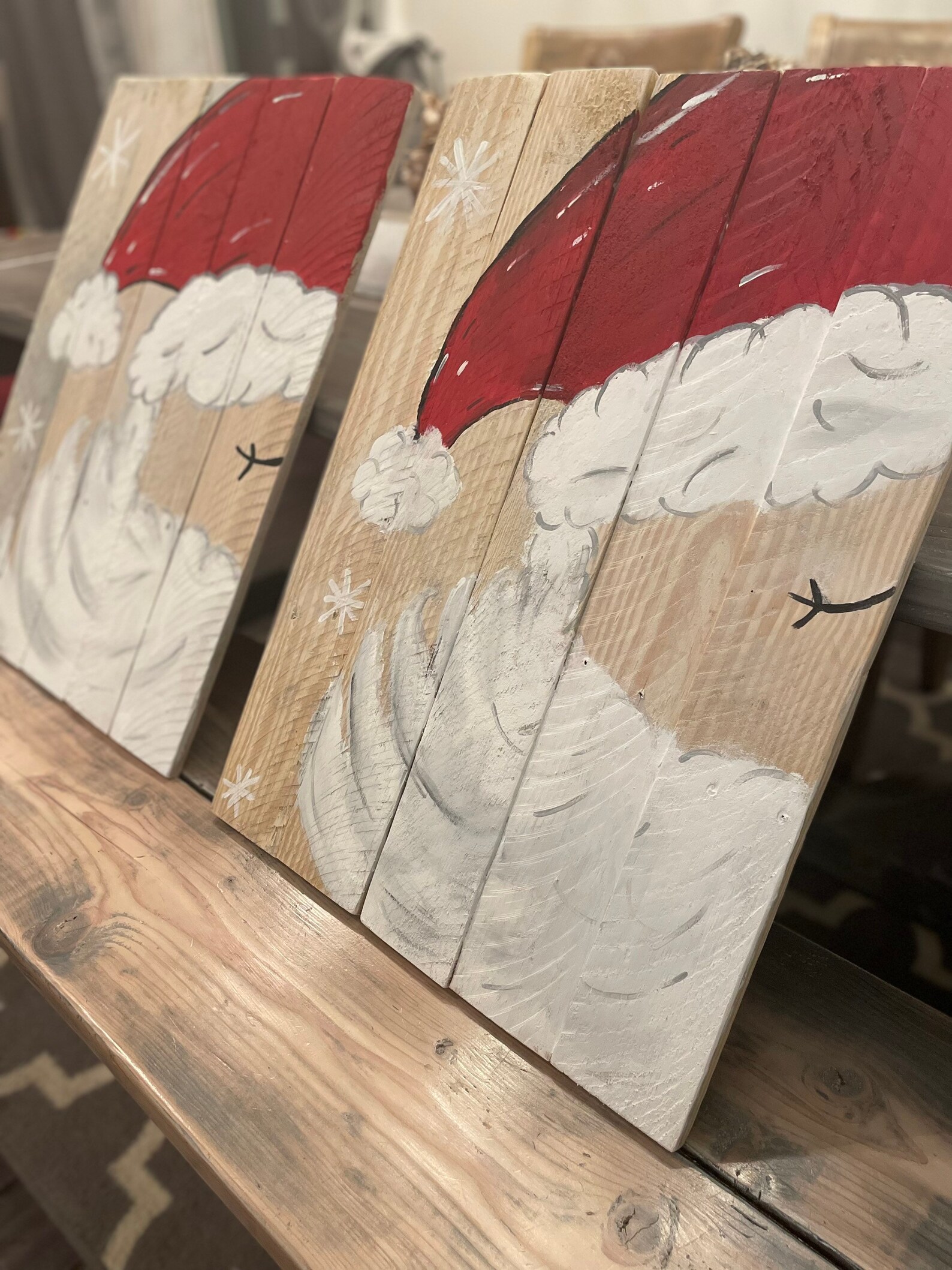 Santa Face Sign | Christmas Decor | Holiday Porch Sign | Door Leaner ...