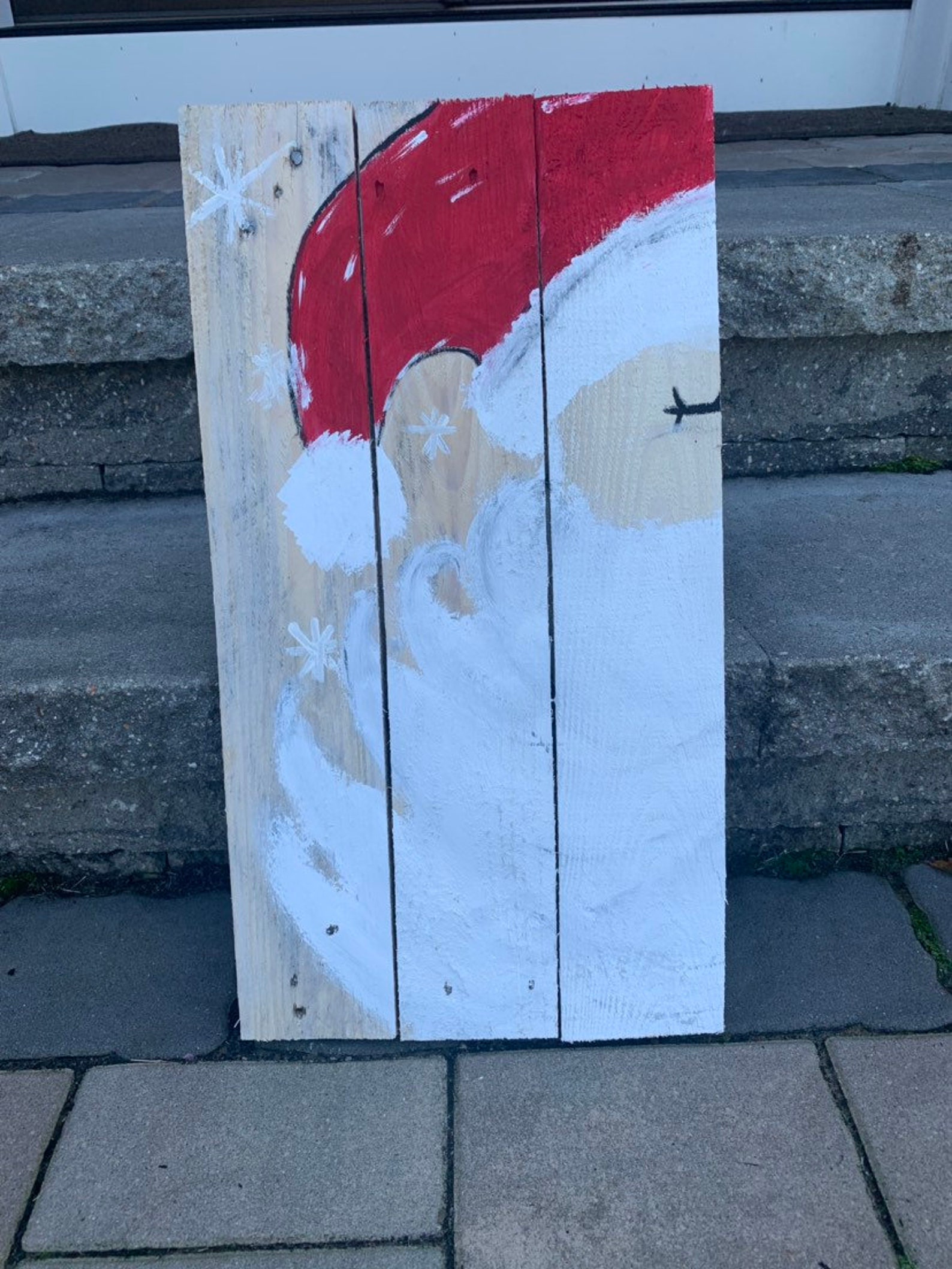 Santa Face Sign | Christmas Decor | Holiday Porch Sign | Door Leaner ...