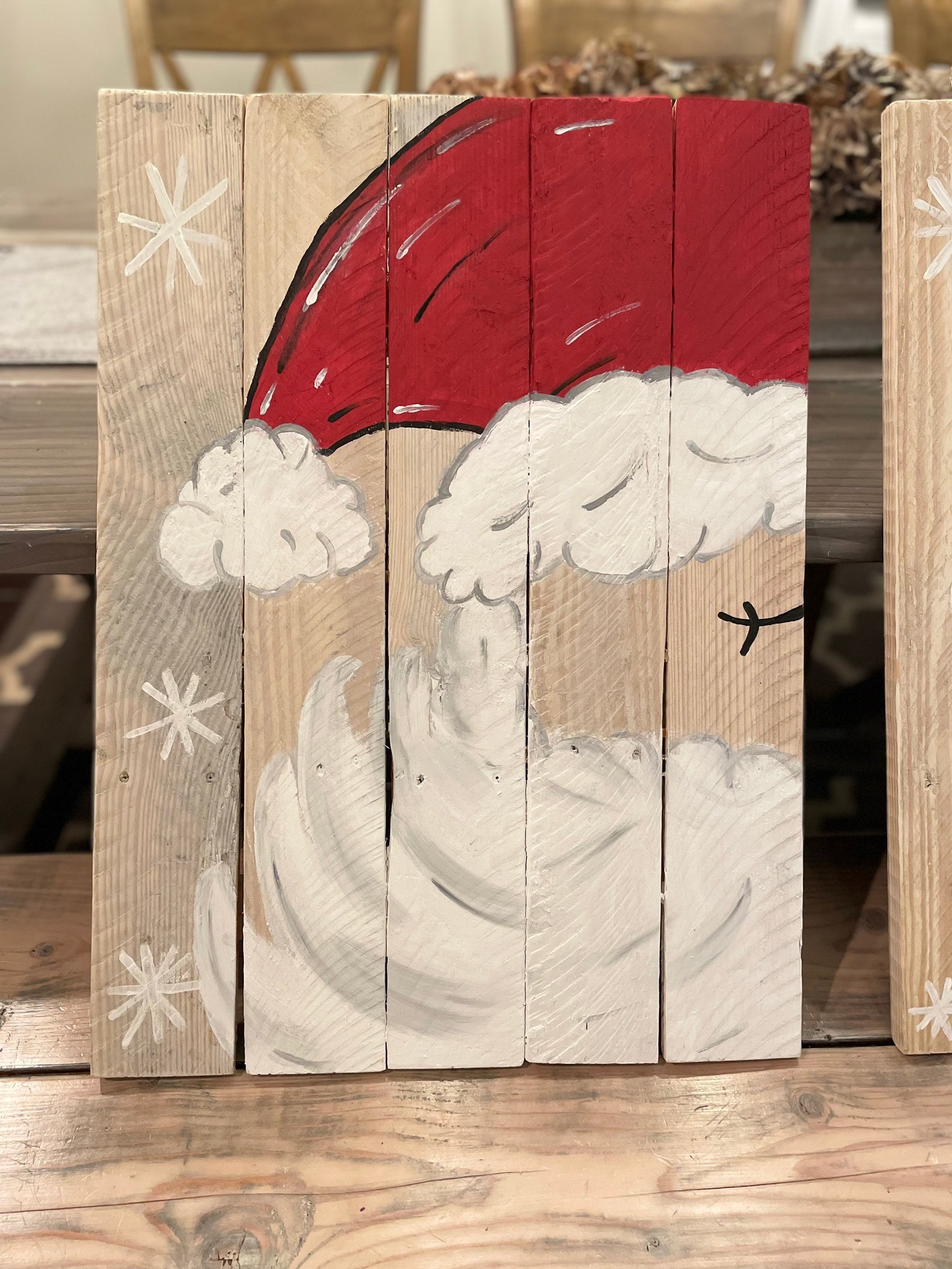 Santa Face Sign | Christmas Decor | Holiday Porch Sign | Door Leaner ...