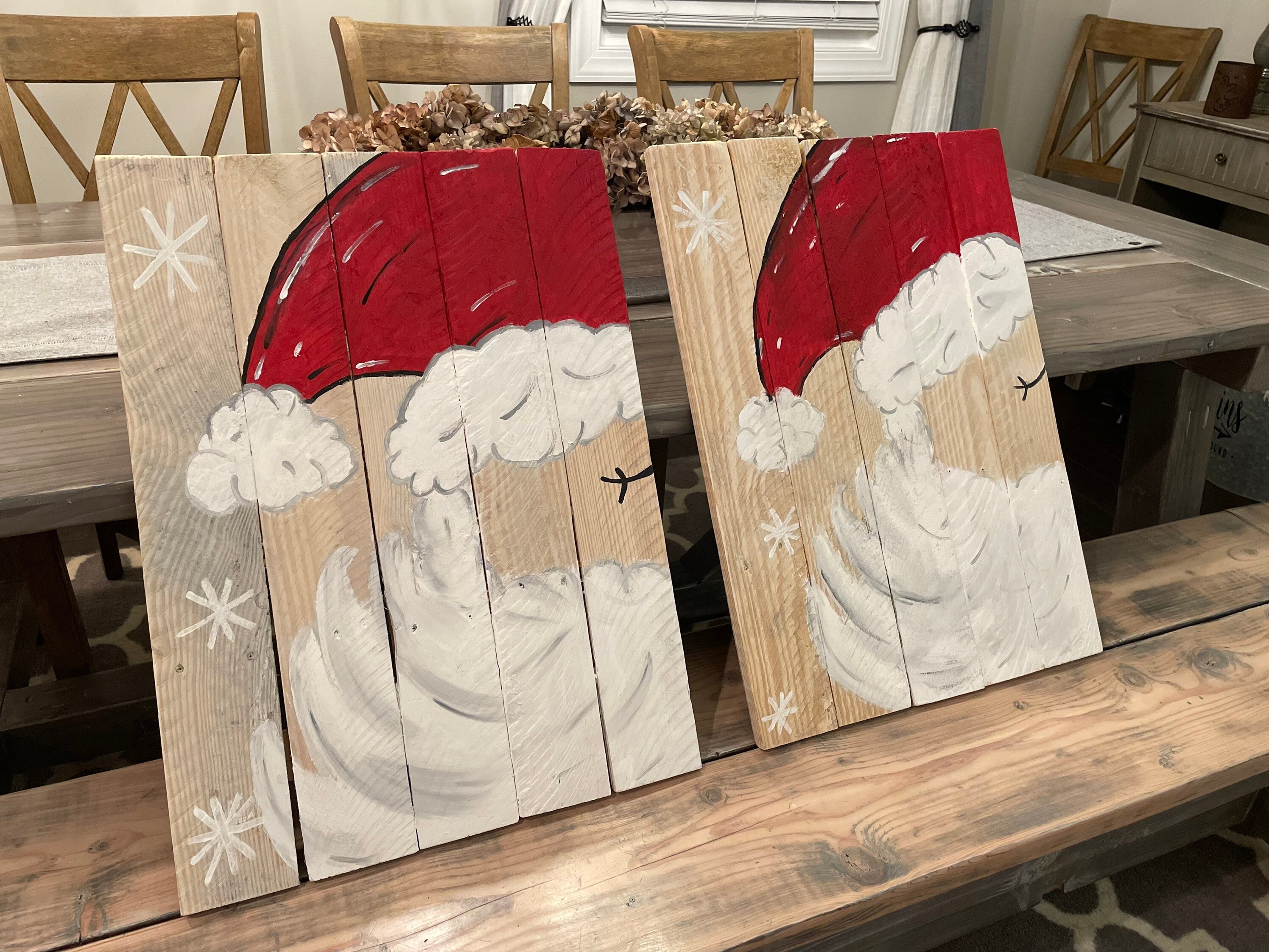 Santa Face Sign | Christmas Decor | Holiday Porch Sign | Door Leaner ...