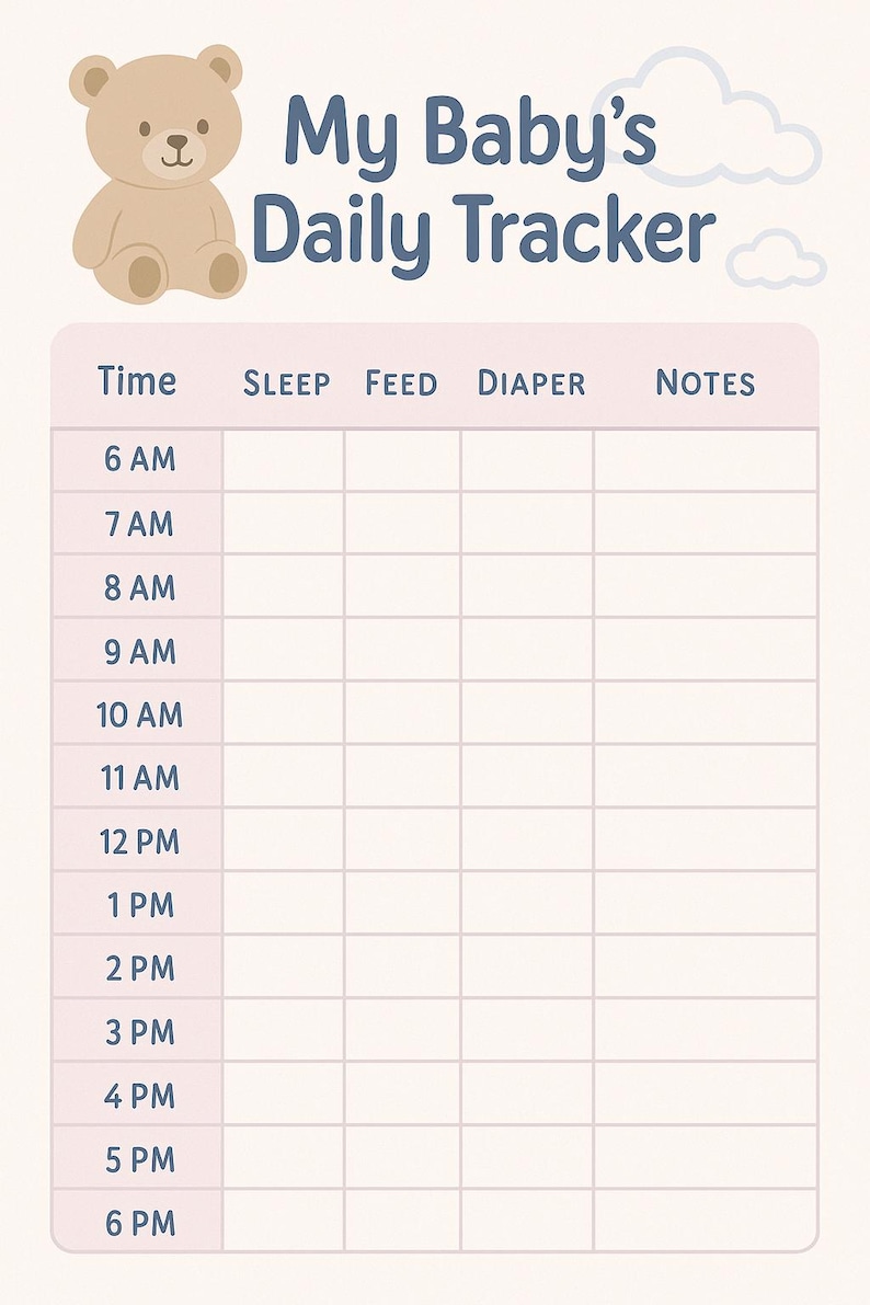 Baby Bliss Daily Tracker | Printable Baby Routine Chart | Newborn ...