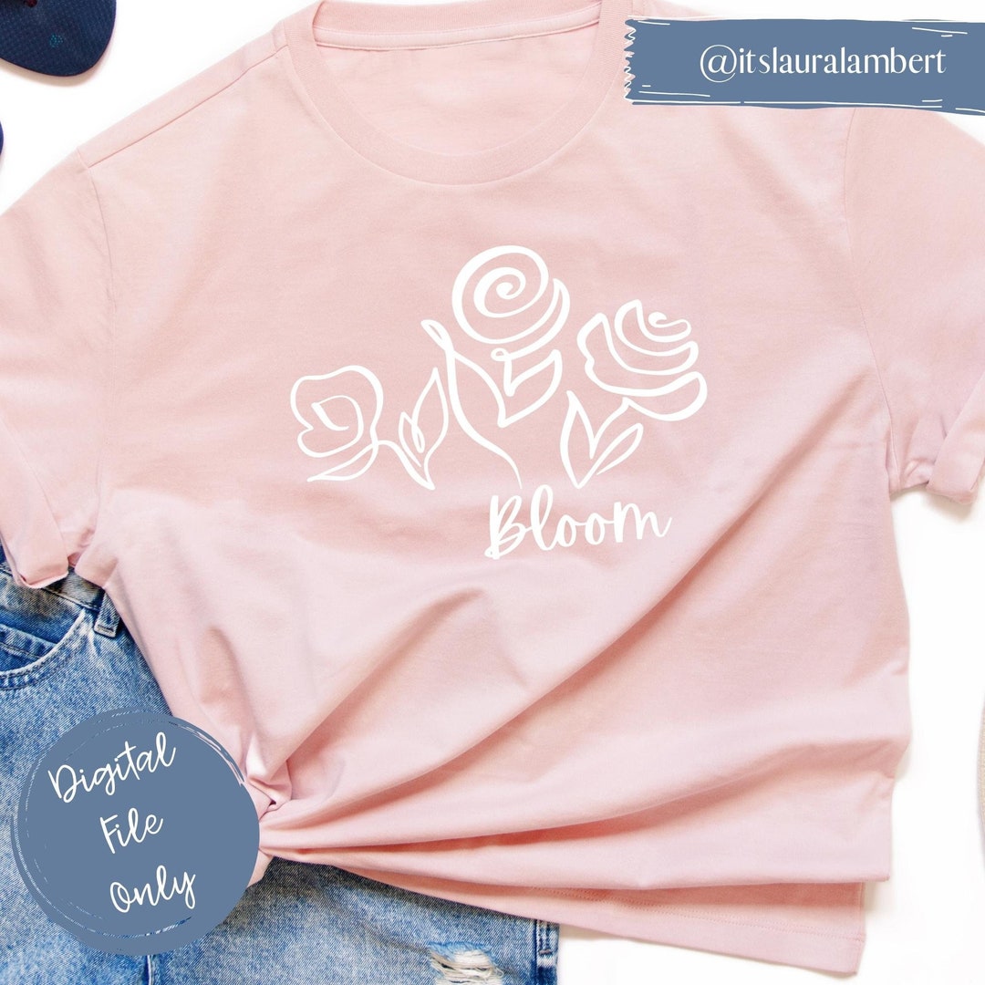 Bloom Floral Botanical SVG Flower Minimalist Line Drawing PNG DXF ...