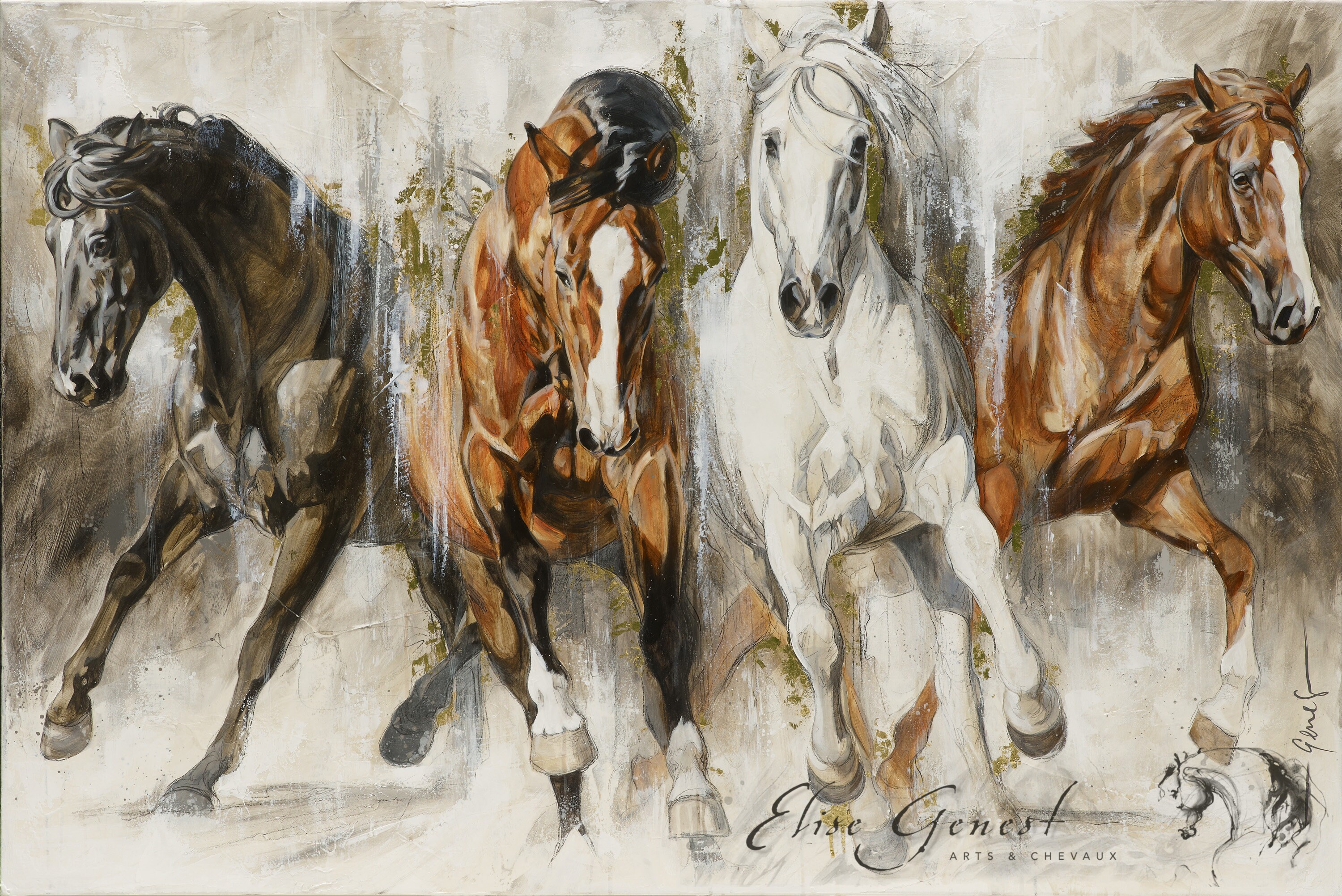 Elise Genest equestrian horse art | Etsy