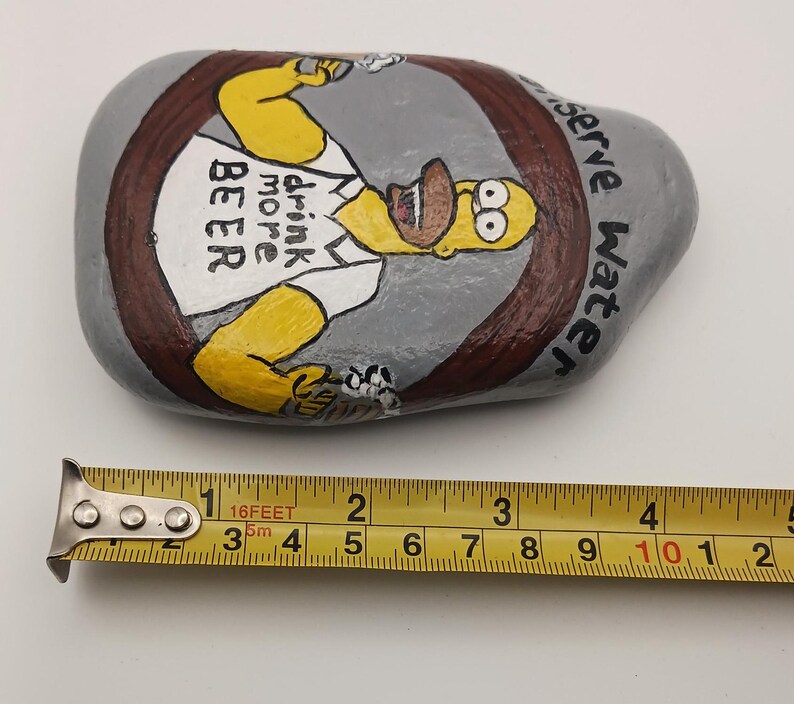 Homer Simpson, Drink More Beer Handpainted Rock Art - Etsy