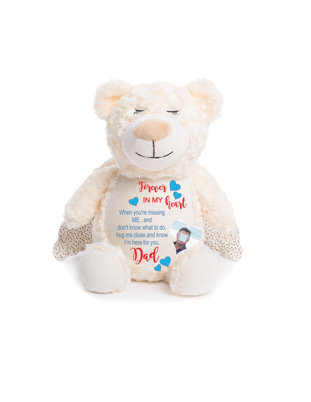 Customizable Remembrance Plush Memorial Bear Angel Wing Comfort Item ...