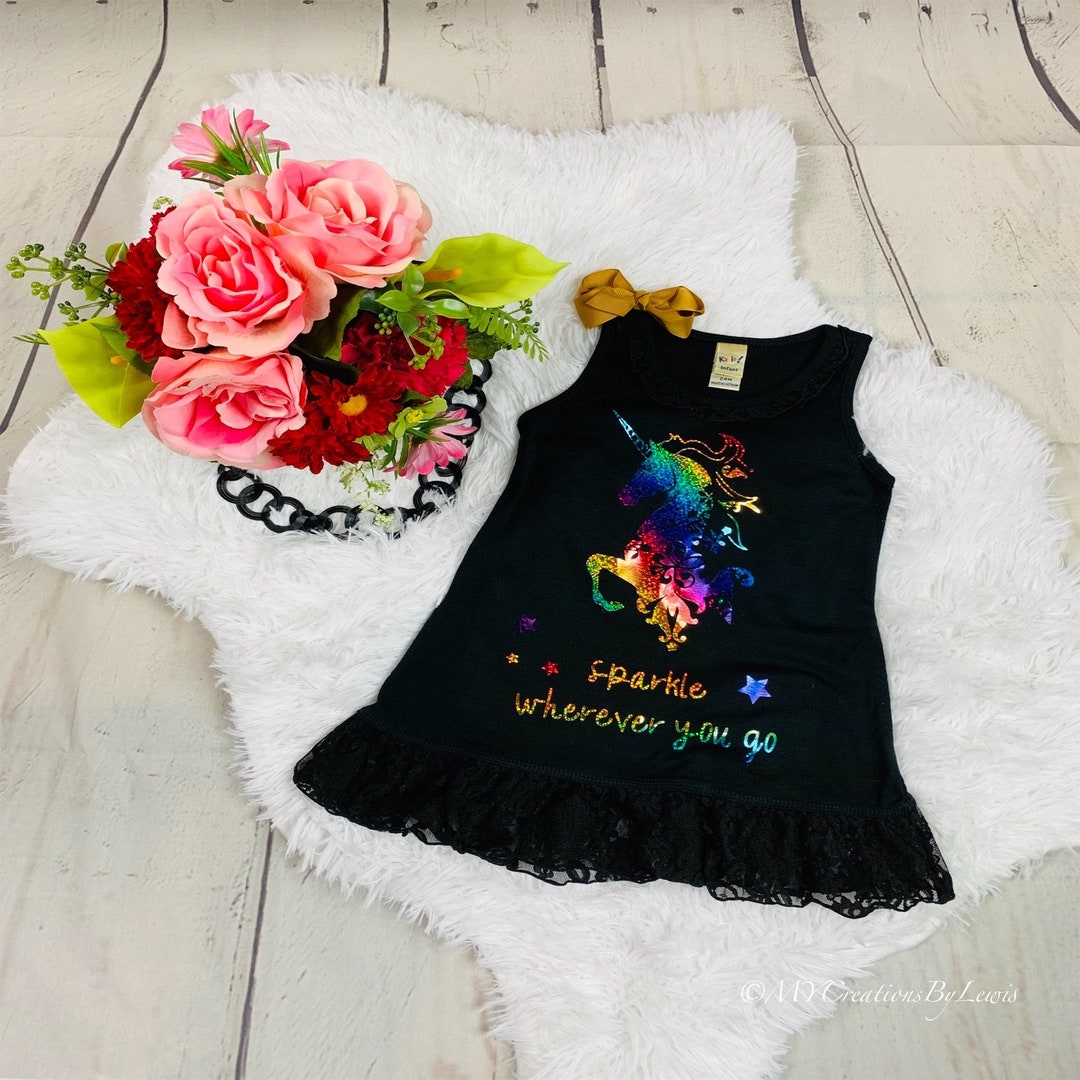 Girls Unicorn Dress|summer Dress|unicorn Dress|birthday Dress|rainbow ...