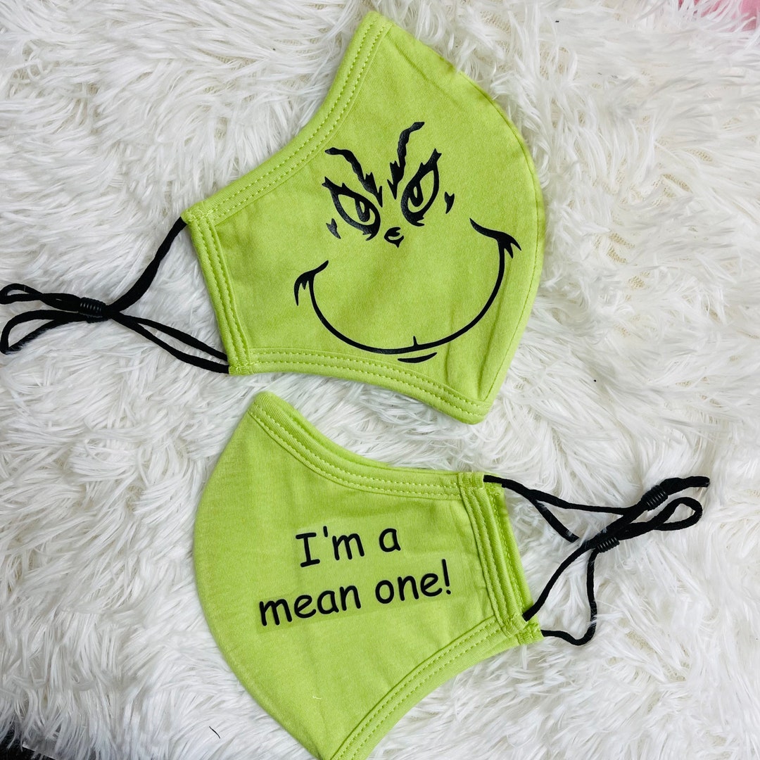 Personalized Christmas Mask, Grinch Mask, Holiday Mask, Mask ...