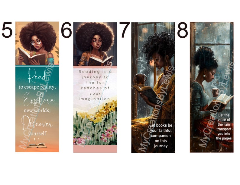 African American Bookmarks Reading Accessory Gift Set Custom Design ...