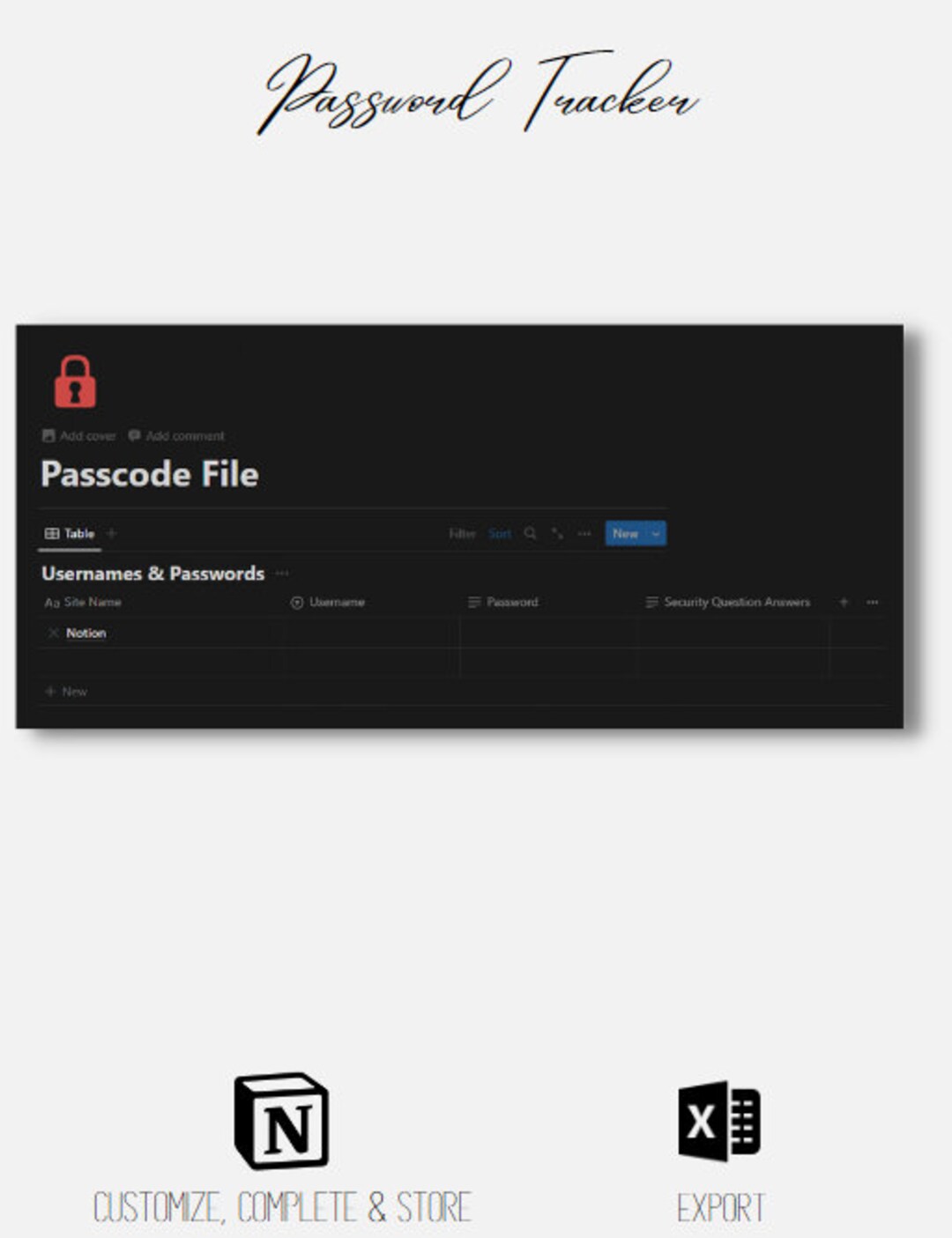 Password Tracker Template | Notion Database - Etsy